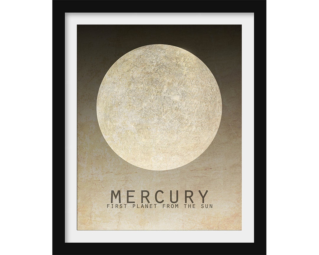Mercury Planet Print, Solar System Wall Art for Kid's Space Room or ...