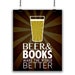Beer & Books Art Print, Home Bar Decor - Etsy