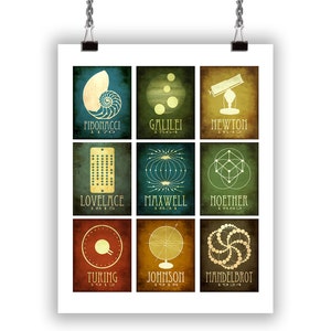 Famous Mathematicians Art Print, Science Classroom Decor - Etsy
