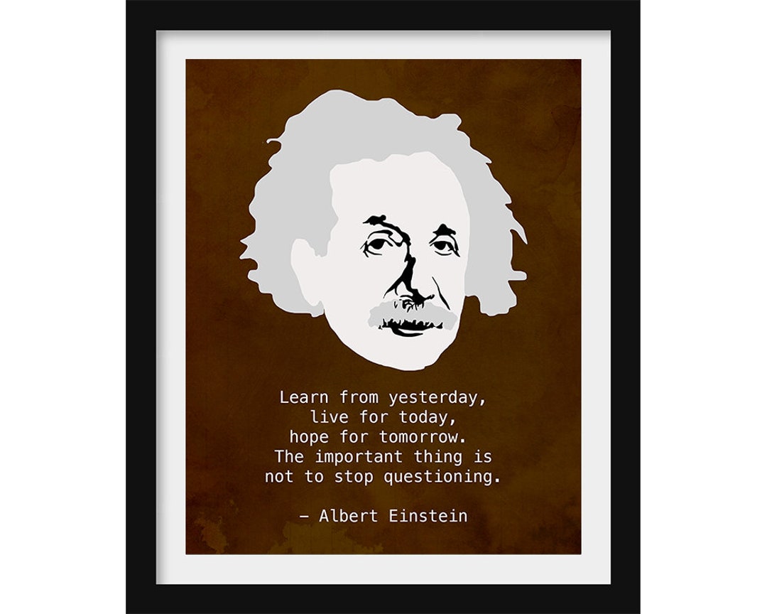 Genius Scientist Inspiring Quote, Minimalist Portrait Art Print ...