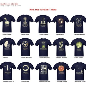 Women's Science T-shirt, Famous Scientists Graphic Tee, STEM Teacher ...
