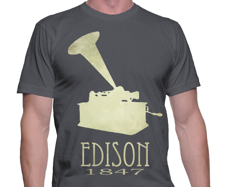 Thomas Edison Tshirt Inventor Shirt Phonograph Graphic Tee | Etsy