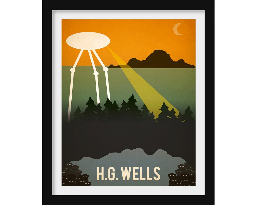 HG Wells Author Art Print, Science Fiction Poster, Book Lover Gift - Etsy