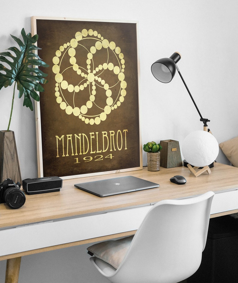 Mandelbrot Math Art Print Famous Mathematician and Father of - Etsy