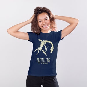 Mary Anning Fossil T-shirt, Plesiosaur Paleontology Gift, STEM Graphic ...
