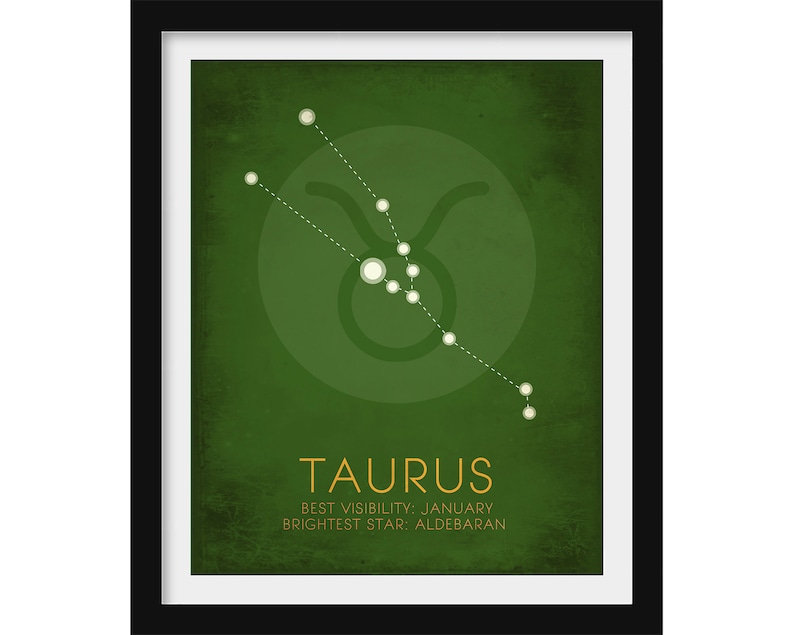 Taurus Zodiac Sign Star Constellation Art Print Astrology - Etsy
