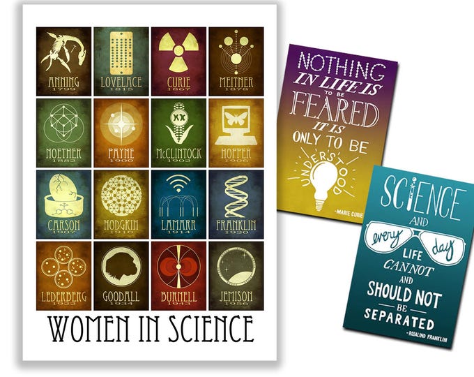 Inspirational Female Scientists Art Print, Women in Science, STEM ...