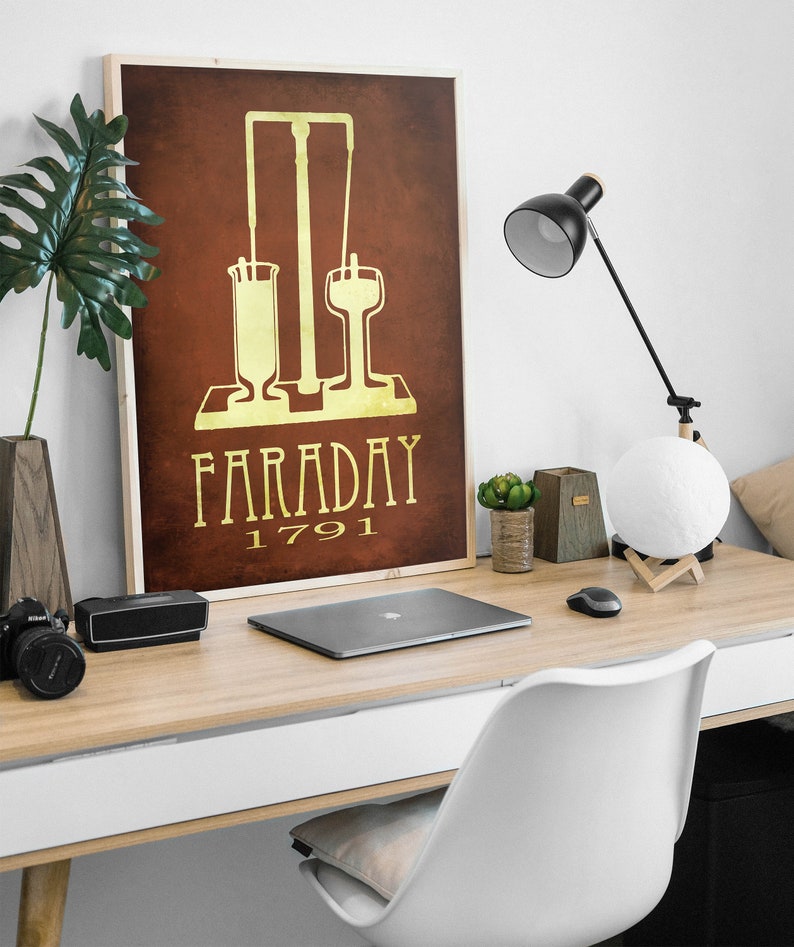 Michael Faraday Science Art Print, Physics Gift, Electromagnetic ...