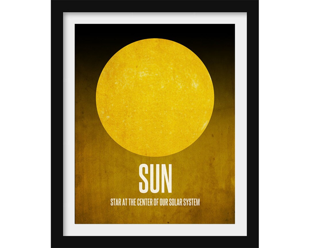 Sun Art Print, Center of the Solar System, Astronomy Classroom Decor ...