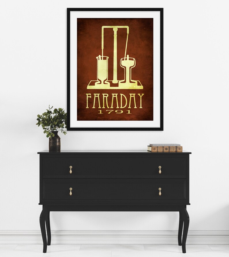 Michael Faraday Science Art Print, Physics Gift, Electromagnetic ...