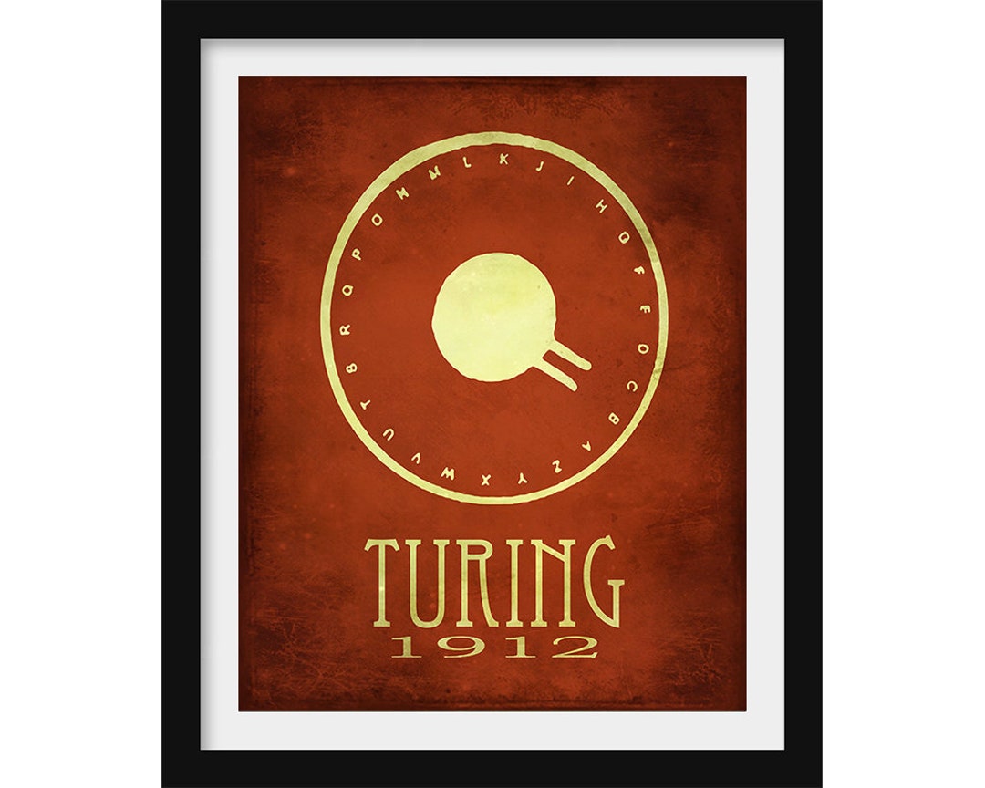 Alan Turing Computer Science Art Print, Cypher Code Breaker, Historical ...