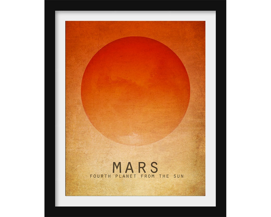 Mars Art Print, Vintage Solar System, Astronomy Gift - Etsy