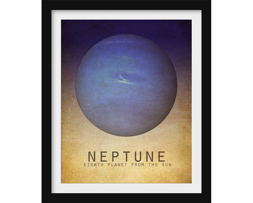 Neptune Planet Art Print, Solar System Outer Space Decor, Astronomy ...