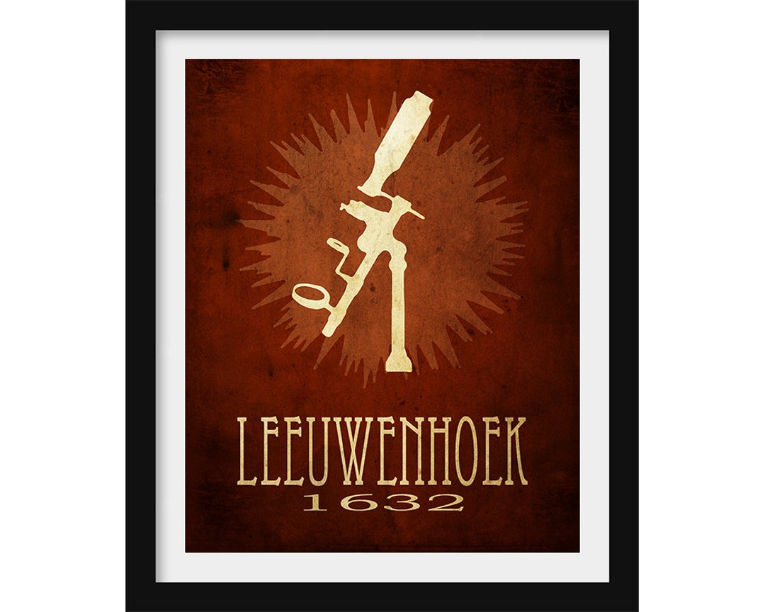 Leeuwenhoek Microbiology Art Print, Science Decor, Microscope Bacteria ...