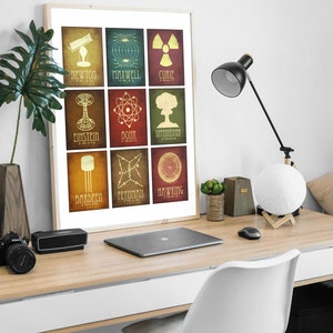 Physics Mosaic Art Print, Physicists in History, Inspirational School ...