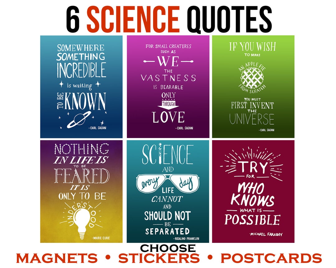 Science Quote Stickers, Inspirational Women in Science Gift, Laptop ...