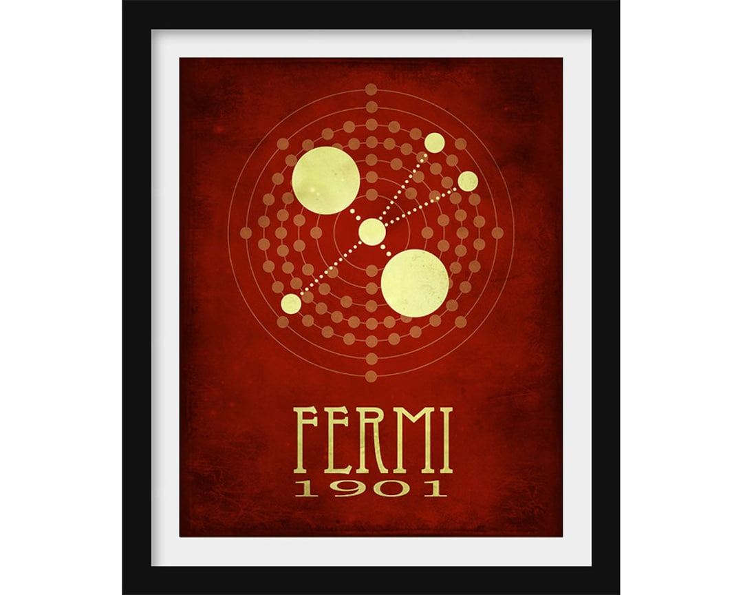 Fermi Physics Art Print, Science Teacher Gift, Nuclear Power STEM Decor ...