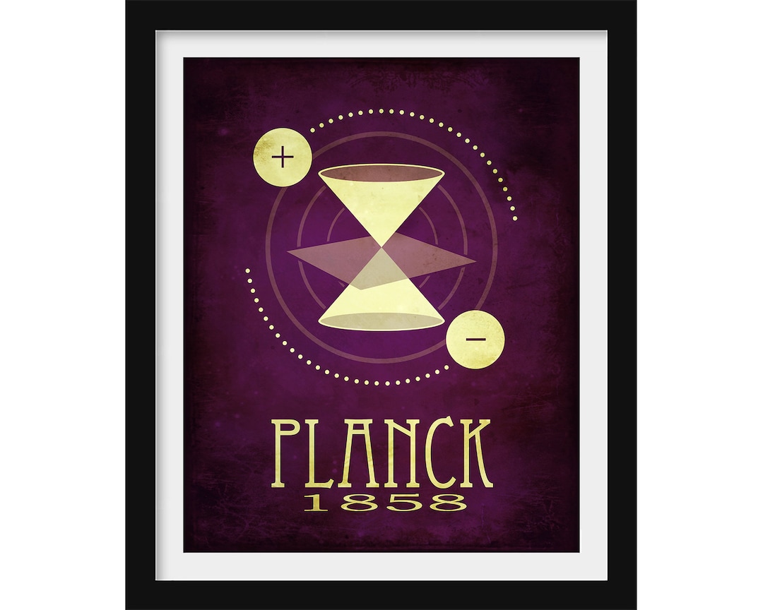 Max Planck Art Print, Quantum Mechanics Scientific Physics Illustration, Minimalist Steampunk ...