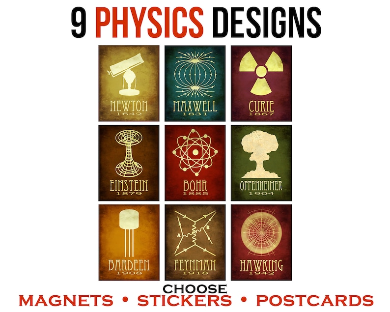 Physics Gift Laptop Stickers Fridge Magnets Vinyl Decal | Etsy