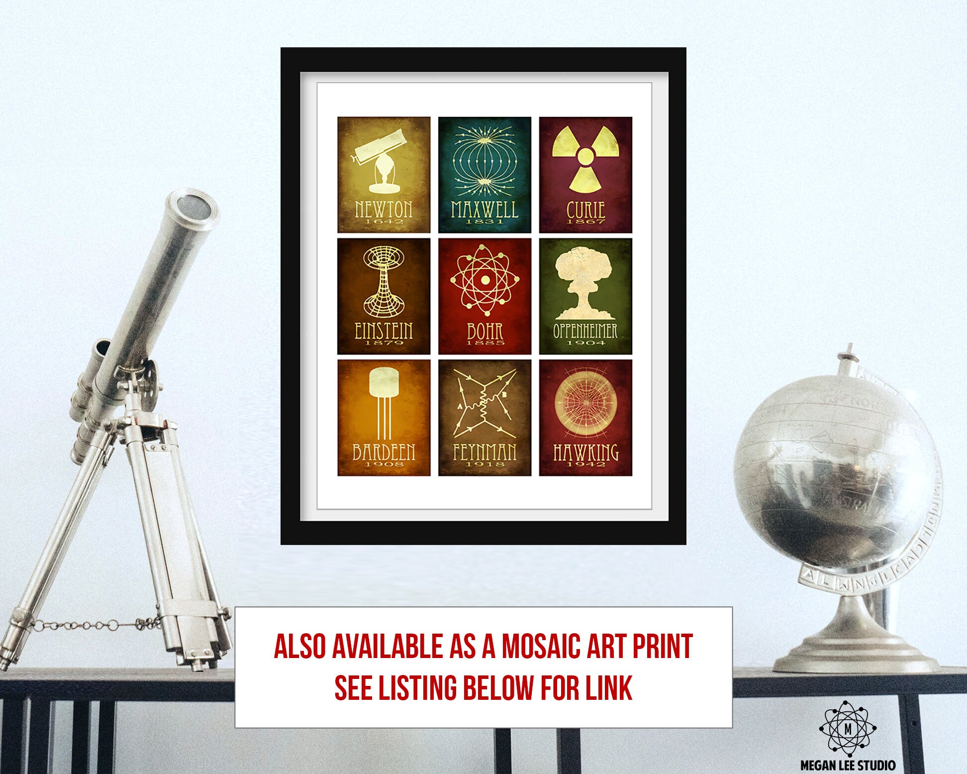 Physics Gift Set, Scientist Magnets, Stickers, Postcards - Etsy