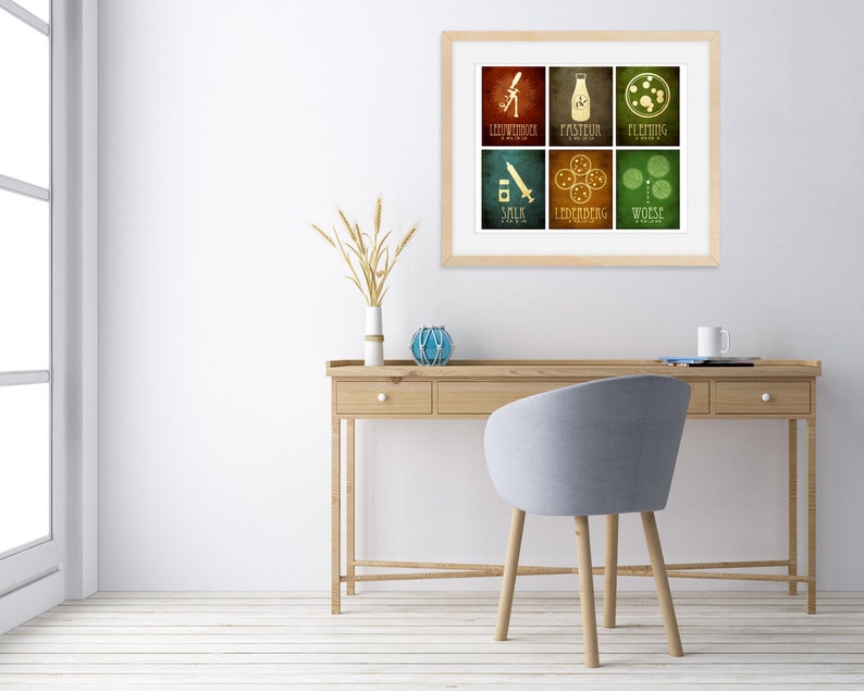 Microbiology Art Print - Famous Microbiologist Gift - Science Lab Decor ...