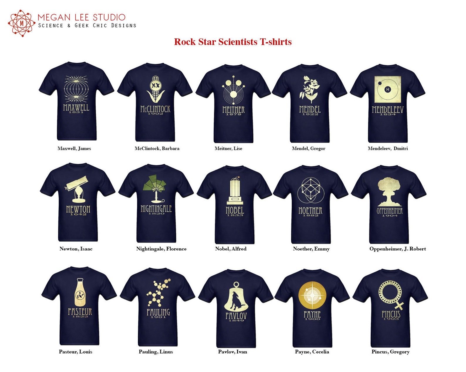 Women's Long Sleeve Science Shirt – 70 Scientist Designs to Choose From ...