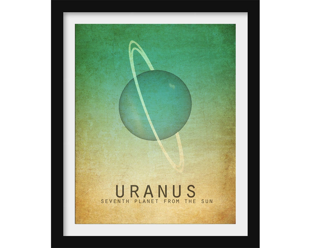 Uranus Planet Art Print, Outer Space Illustration, Astronomy Classroom ...