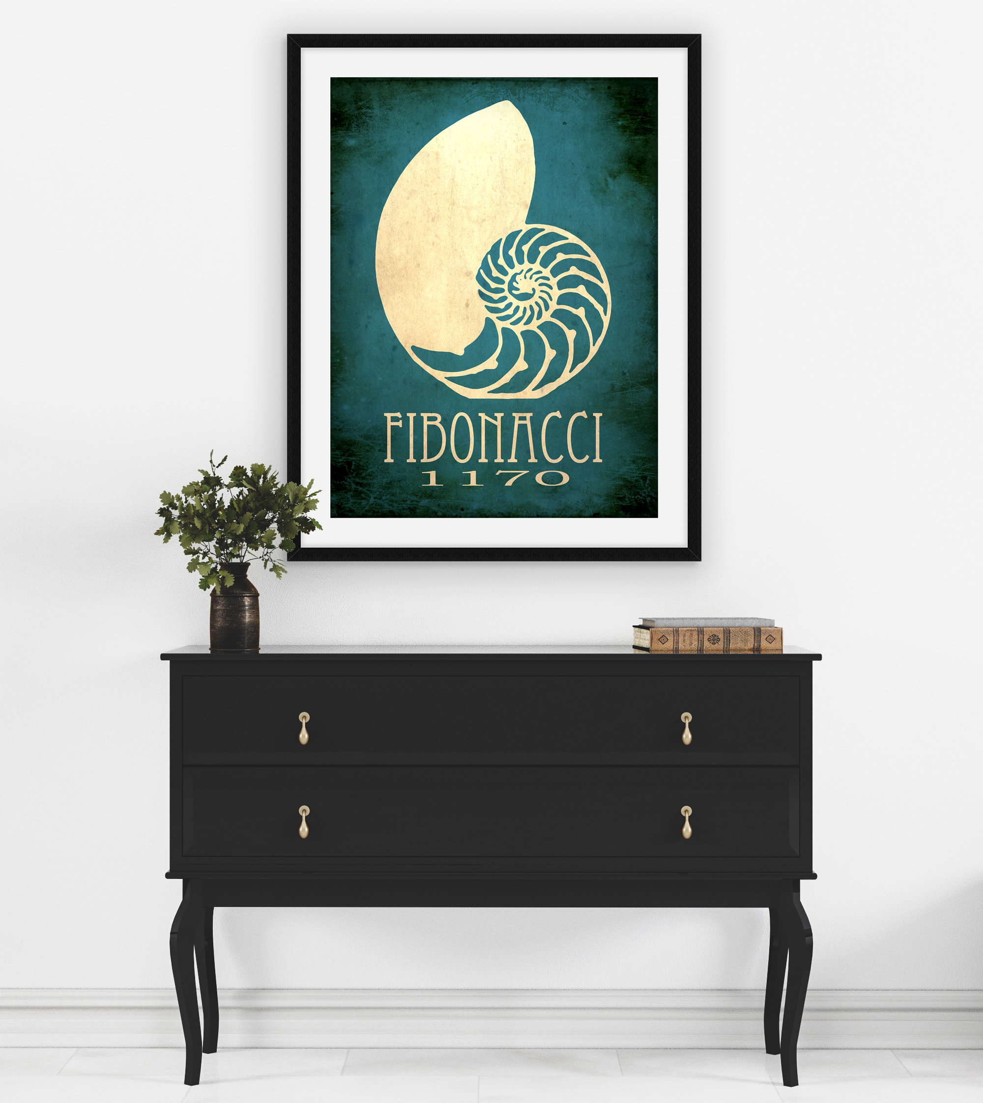 Fibonacci Math Art Print, Golden Ratio Mathematics Decor, Educational ...