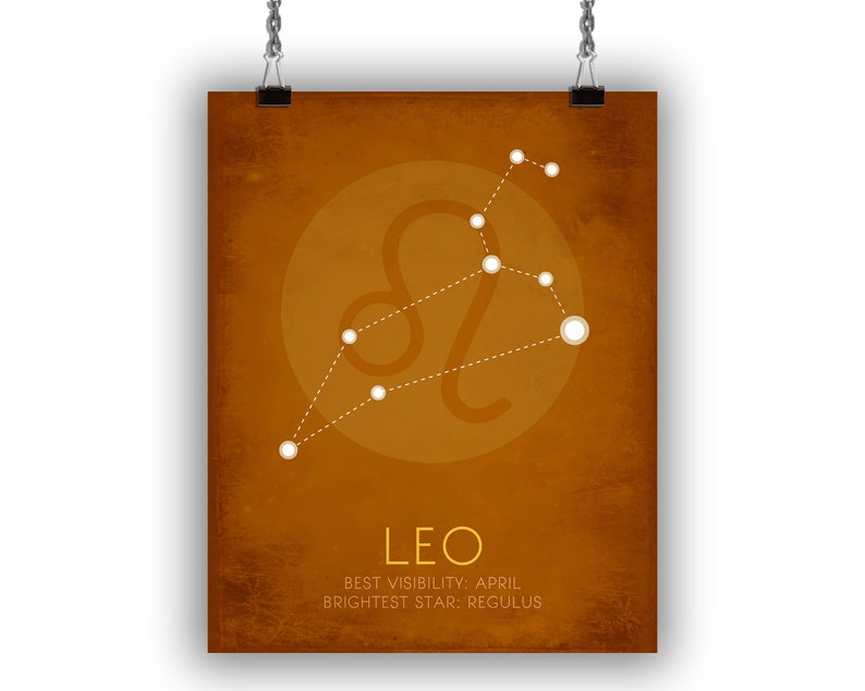 Leo Zodiac Constellation Art Print, Astronomy and Astrology Gift - Etsy