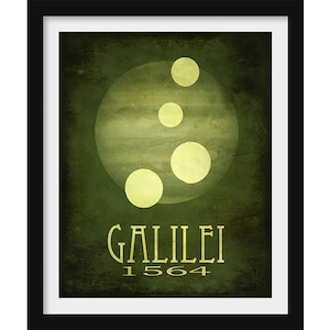 Galileo Astronomy Art Print, Jupiters Moons Space Decor, Astrophysics ...