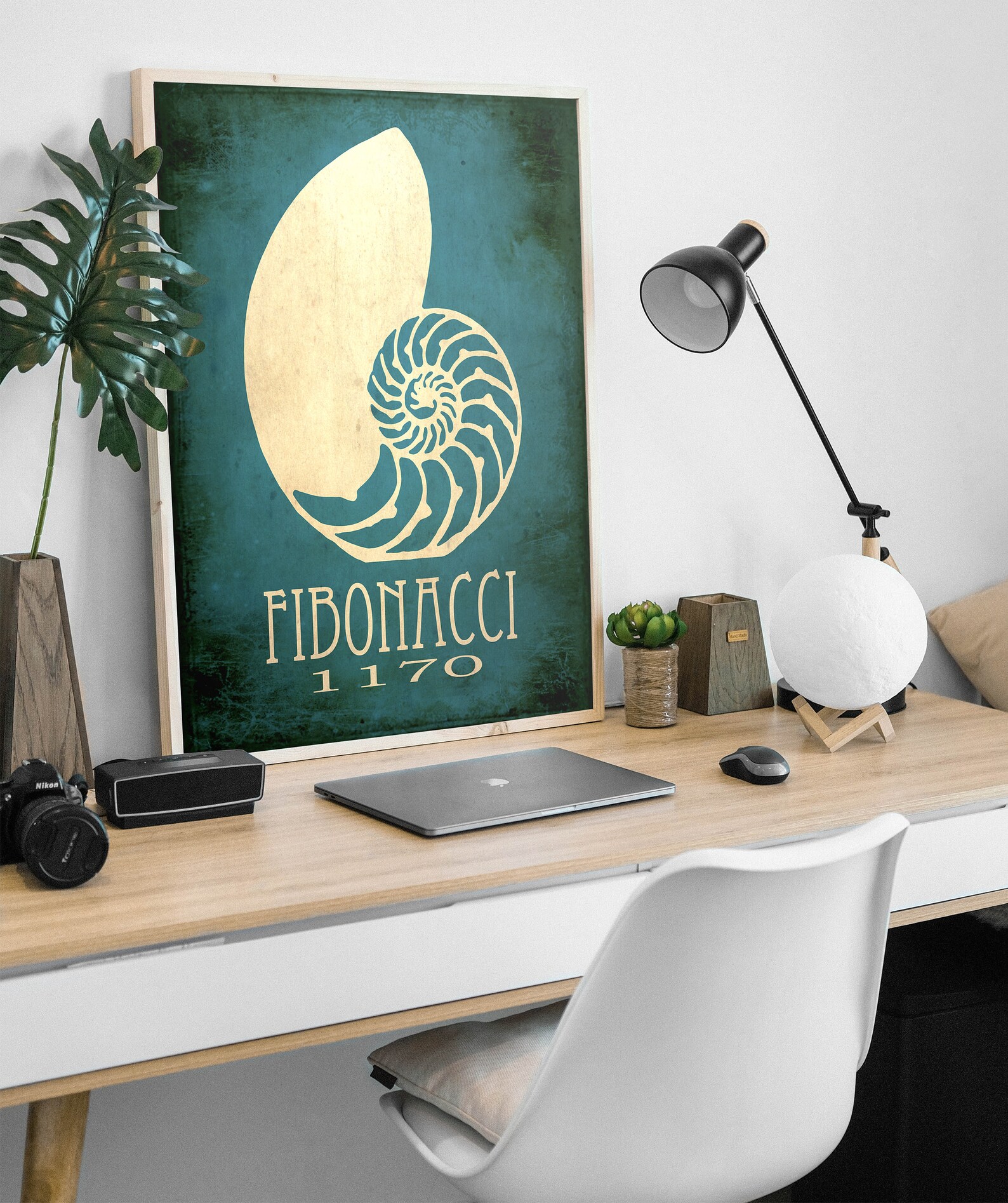 Fibonacci Math Art Print, Golden Ratio Mathematics Decor, Educational ...
