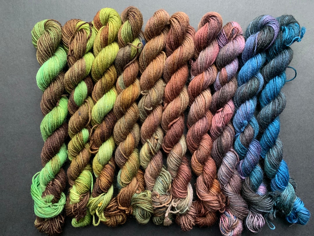 Waterways - 200g Mini Micro Skein Set of Gradient Hand Dyed Sock Yarn ...