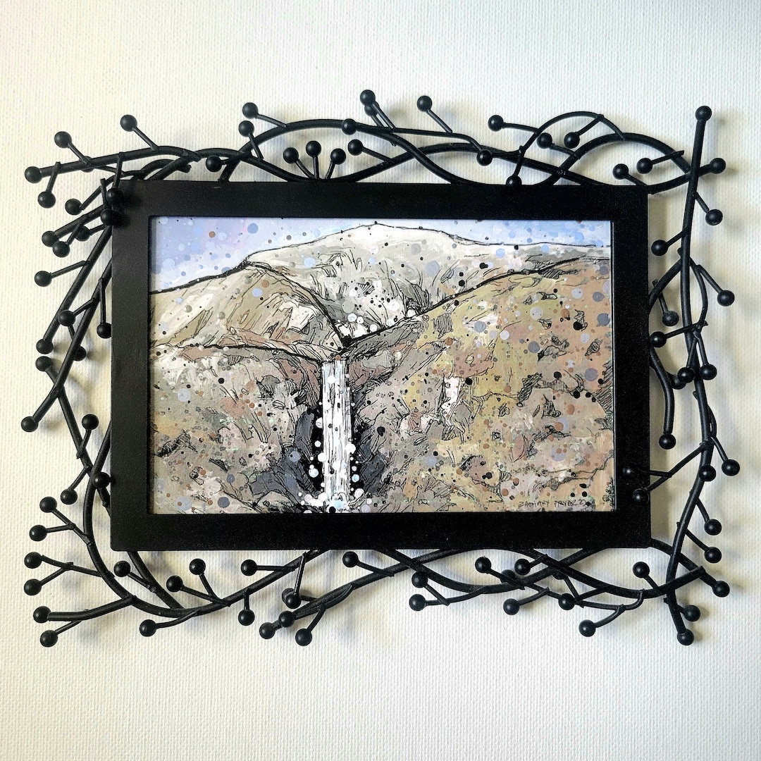 Framed Mount St Helens and Loowit Falls Landscape Nature Waterfall ...