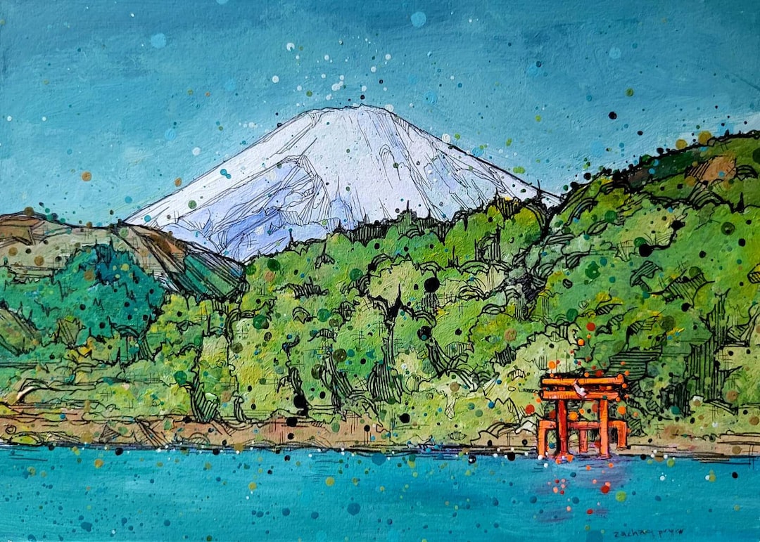Japan Mount Fuji San and Lake Ashi Torii Gate Hakone Shrine Nature ...