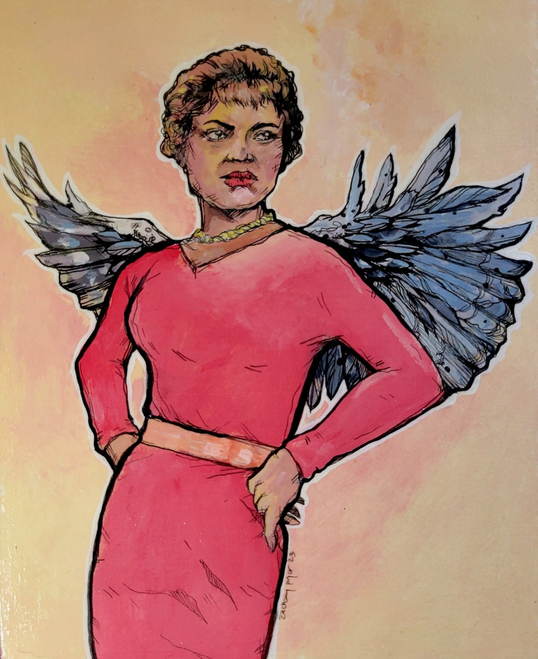 Eartha Kitt Fairy Queen Original Giclee Print Carolina Wren Wings - Etsy