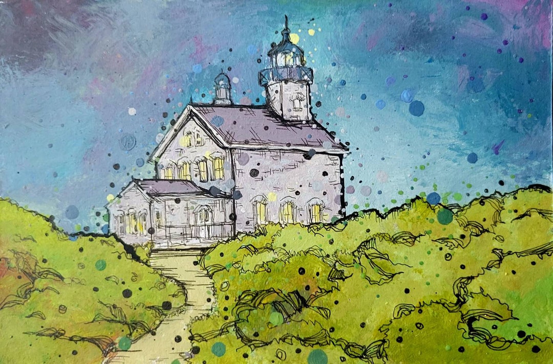 Block Island North Lighthouse Nature Rhode Island Landscape Matted ...