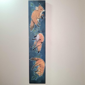 Fox and the Grapes Acrylic Botanical Art Painting on Wood Wall Art Home ...
