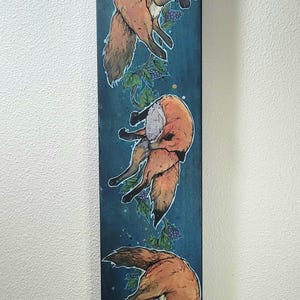 Fox and the Grapes Acrylic Botanical Art Painting on Wood Wall Art Home ...
