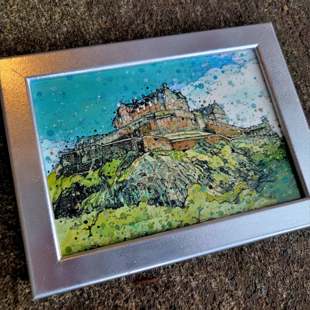Framed Edinburgh Castle Scotland Cityscape Landscape Painting - Etsy