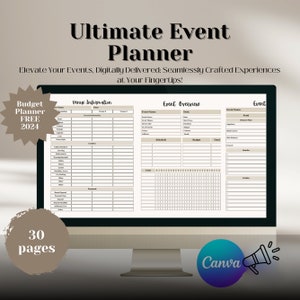 Event Planner Template, Digital Event Planner, Event Party Budget ...