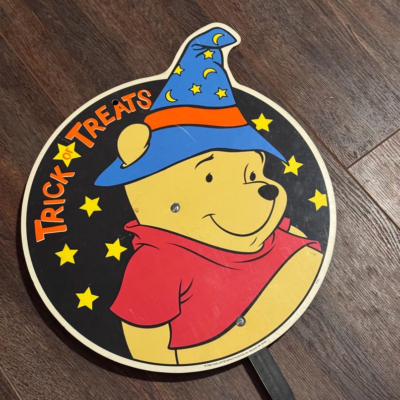 Vintage 2000 Wizard Witch Pooh Yard Sign Stake Trick or Treat Stars - Etsy
