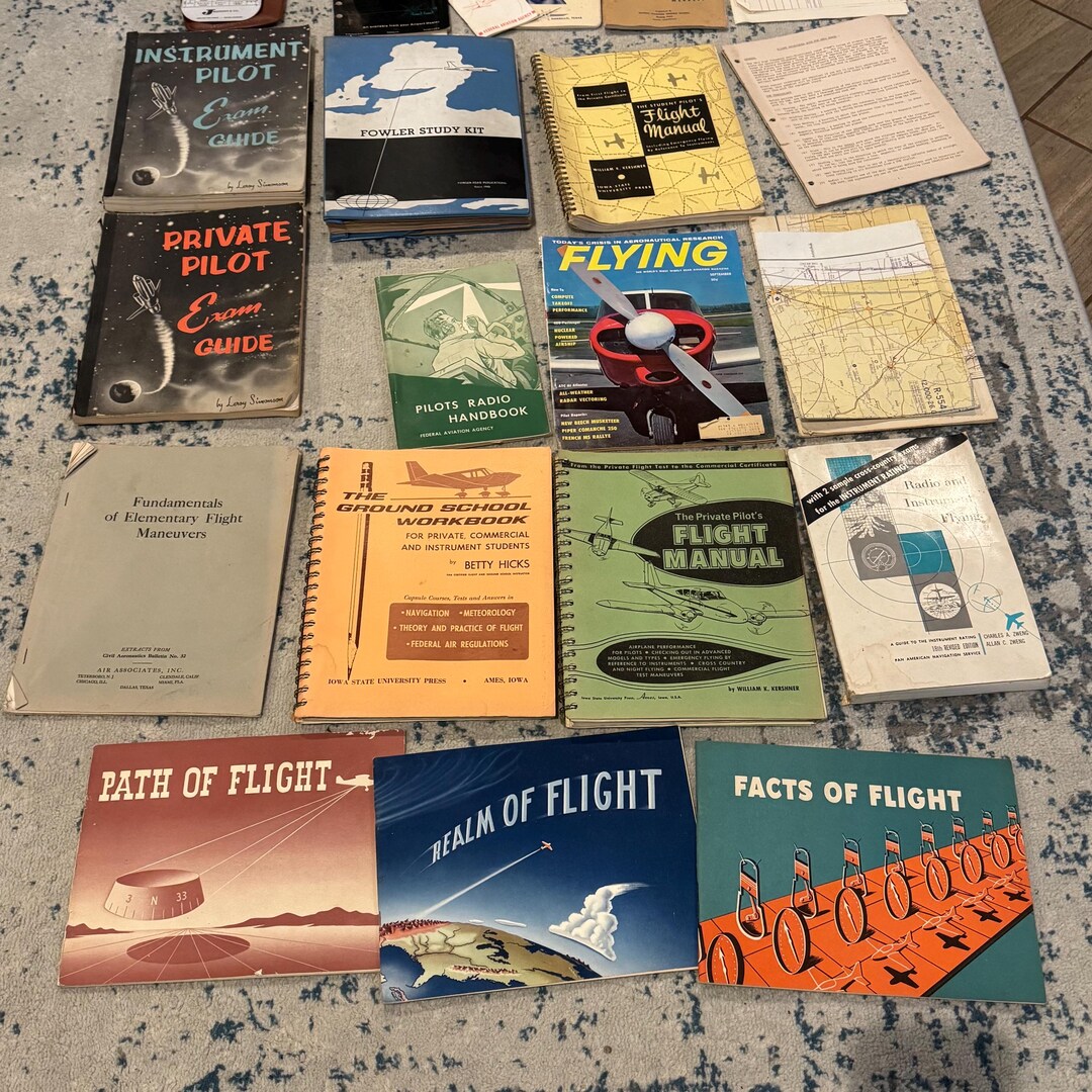 Vintage Pilot Training Lot 1950s-70s CAA/FAA Manuals Charts Flight ...