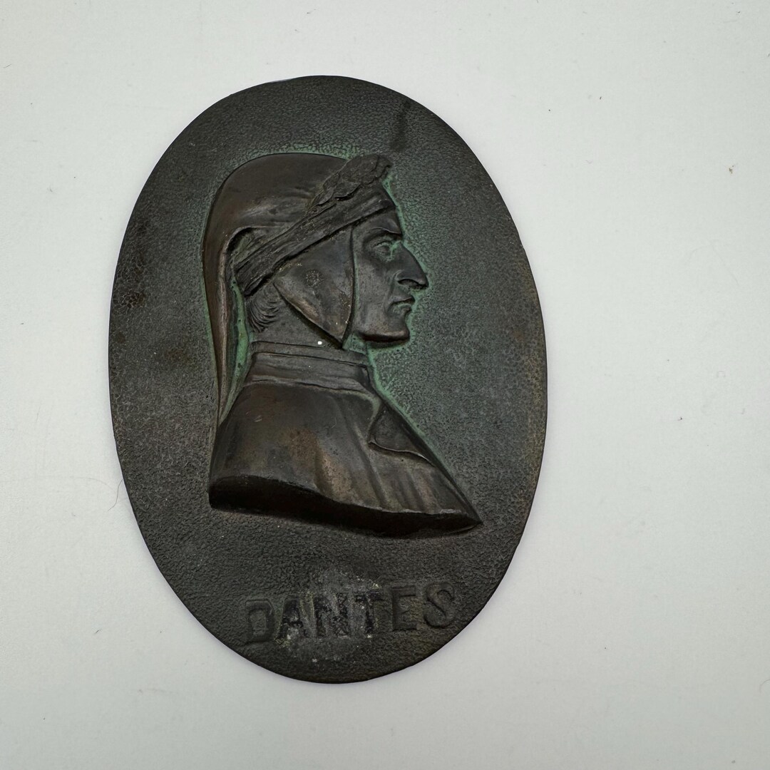 Dantes Bronze Bas- Relief Early 1900s Bust Art Wall Hanging Vintage ...