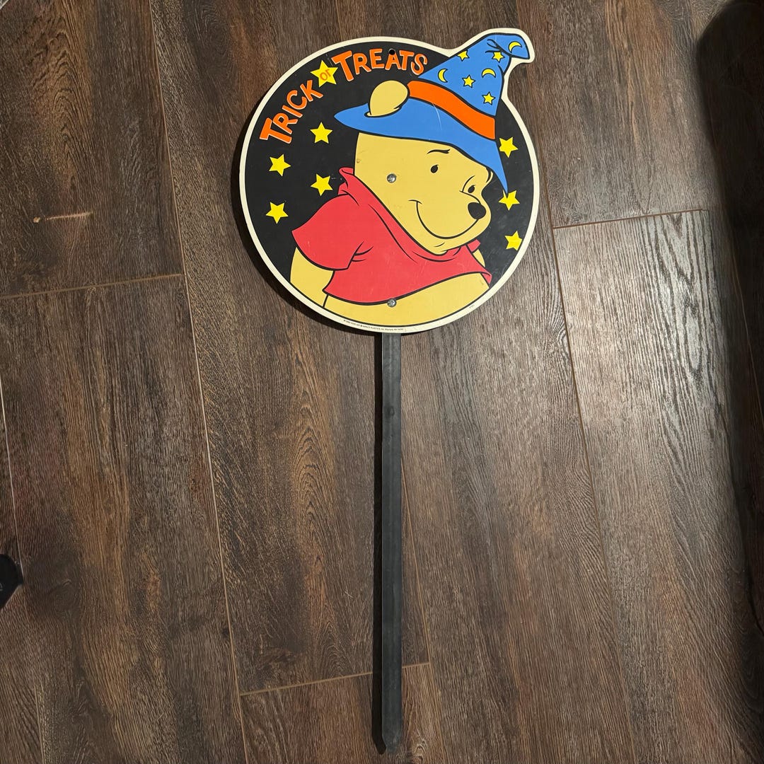 Vintage 2000 Wizard Witch Pooh Yard Sign Stake Trick or Treat Stars - Etsy