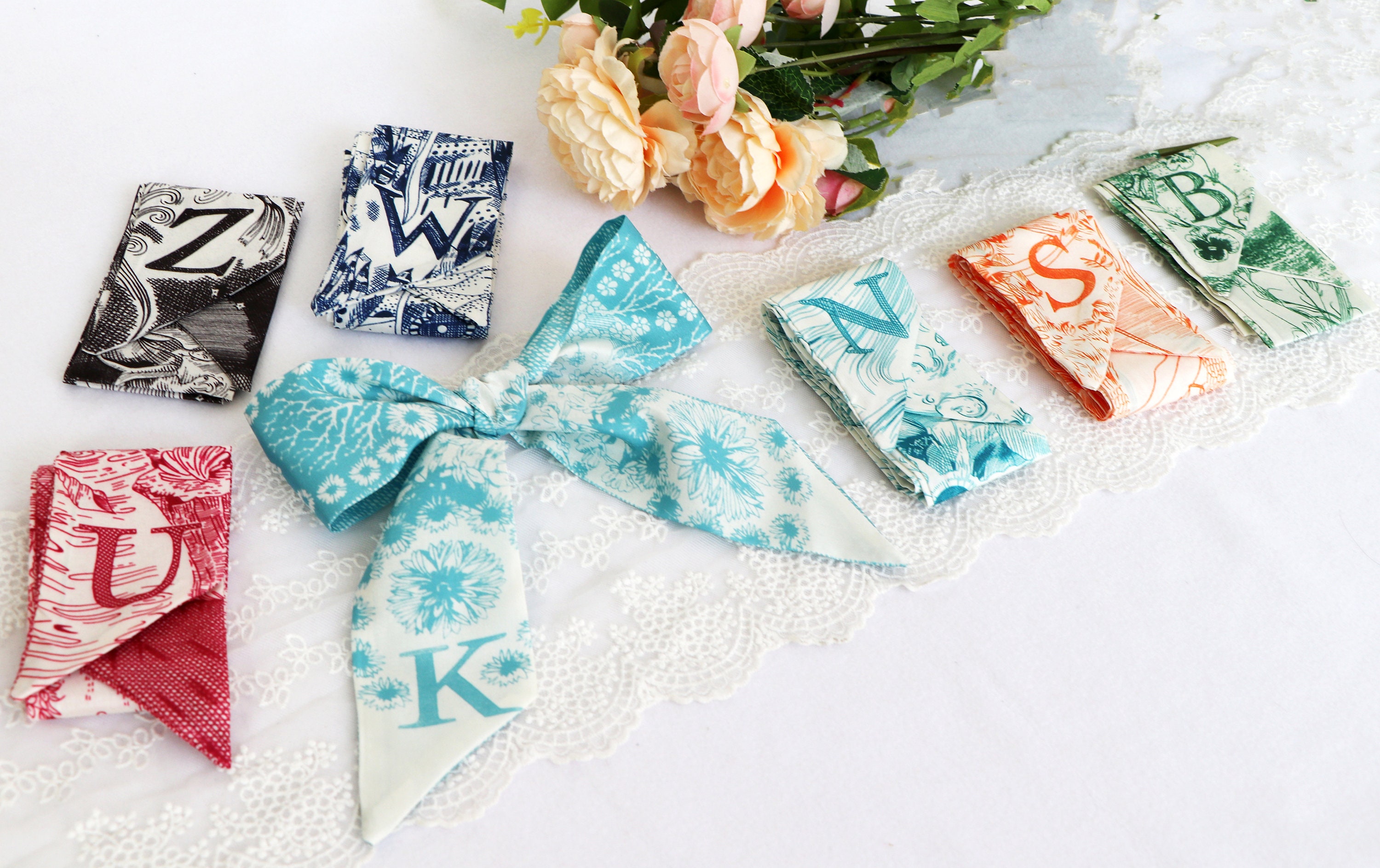 Letter Handbag Scarf / Custom Initial Handbag Handle Wrap/ Twill ...