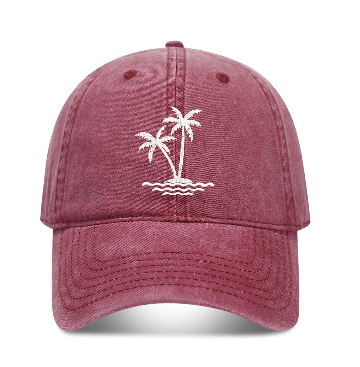 Palm Tree Embroidered Hat, Baseball Cap, Dad Hat, Vacation, Tropical ...
