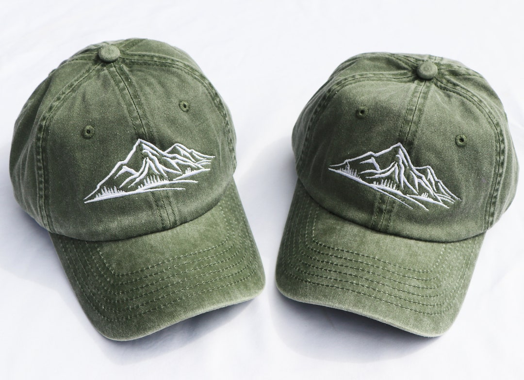 Embroidered Mountain Hill Design Baseball Cap, 100 Cotton Comfort Color ...