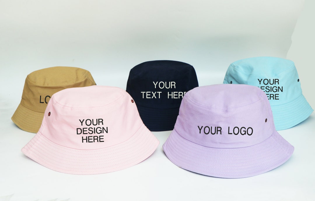 Customized Embroidered Bucket Hat Custom Text Embroidery Bucket Hat ...