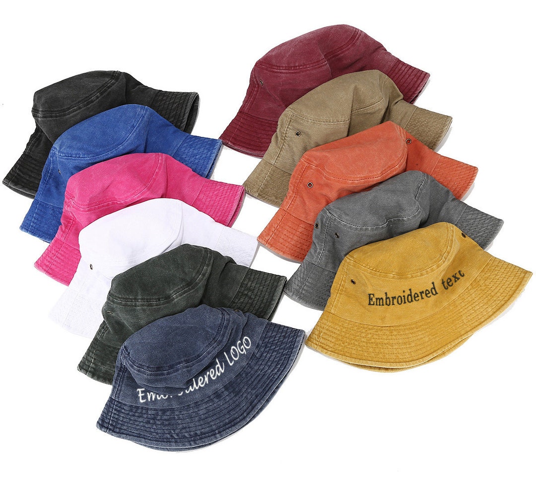Custom Bucket Hat Embroidered,custom Personalization Sun Hat Camping ...