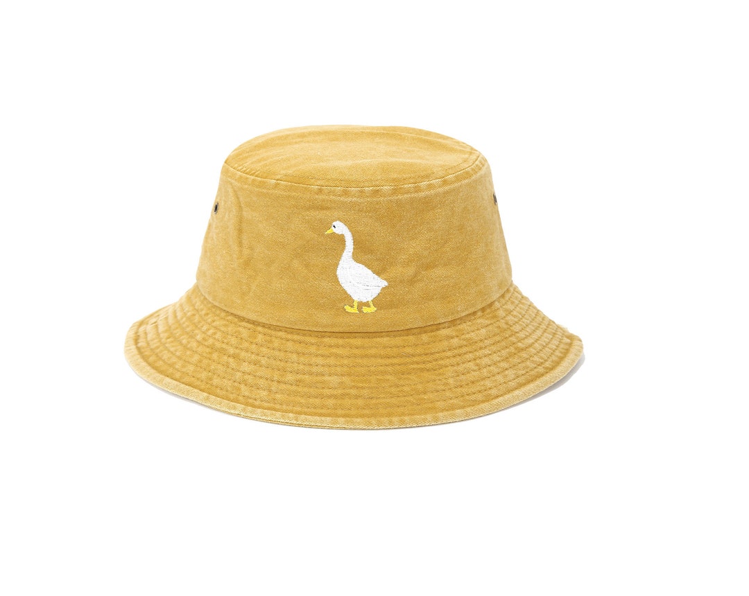 Bucket Hat,silly Goose Camping Cap, Embroidered Funny Duck Cotton Hat ...